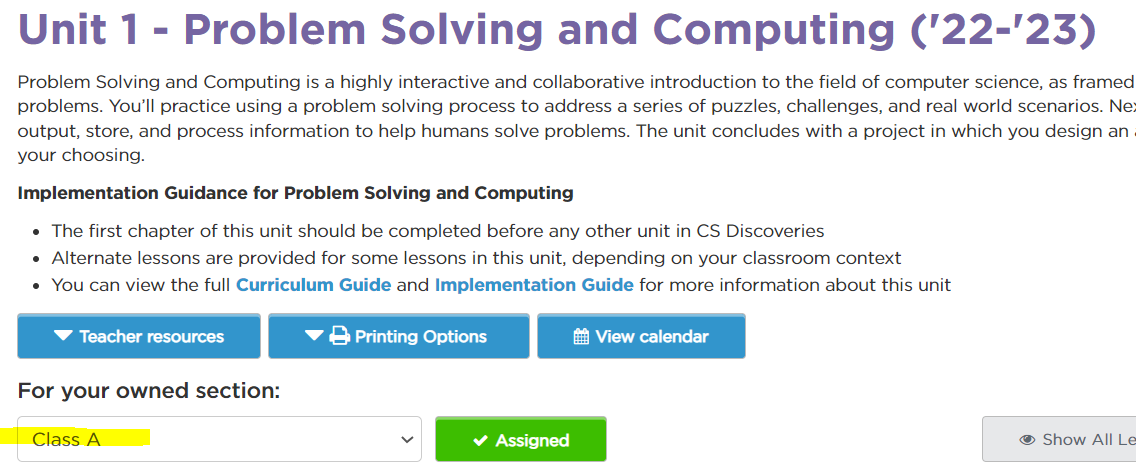 How can I hide certain units or lessons from my students? – Code.org