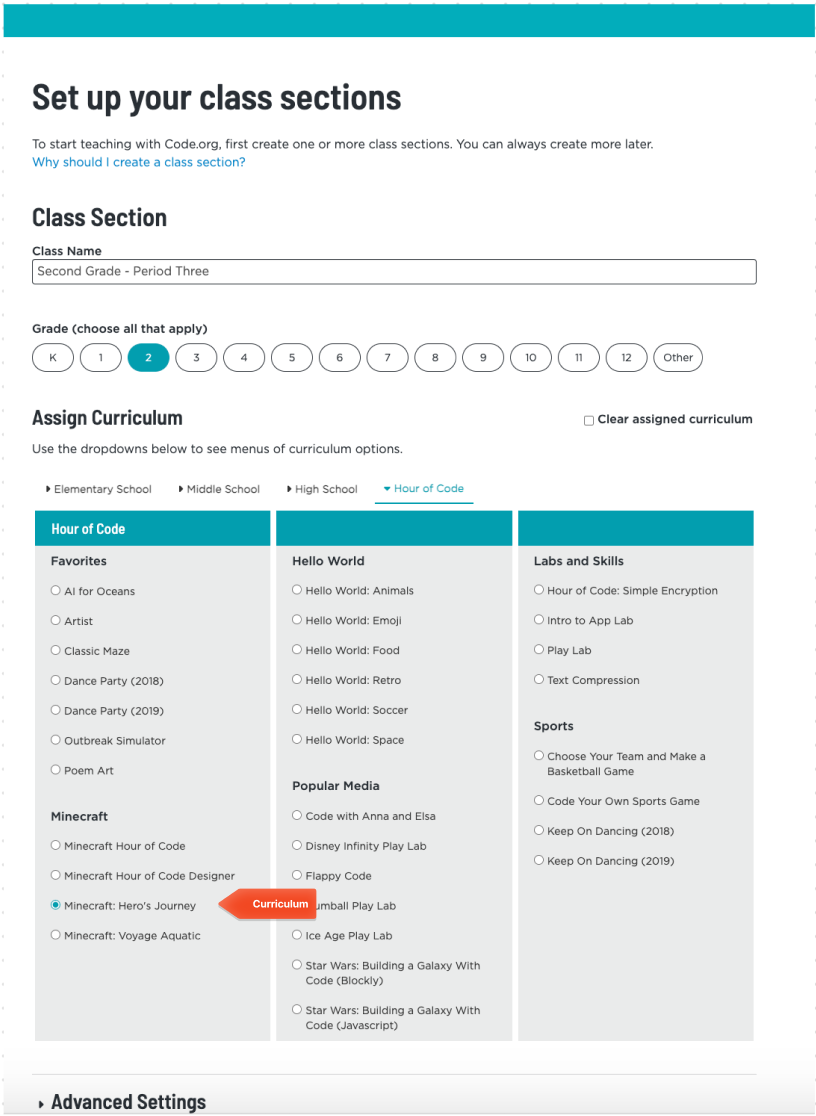 How do I change a section's course or unit assignment? – Code.org