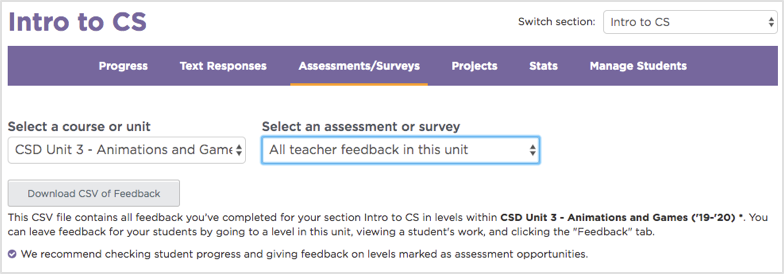 How do I leave feedback for my students? – Code.org