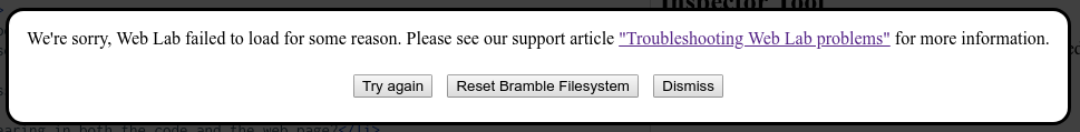 Troubleshooting Web Lab Problems Code