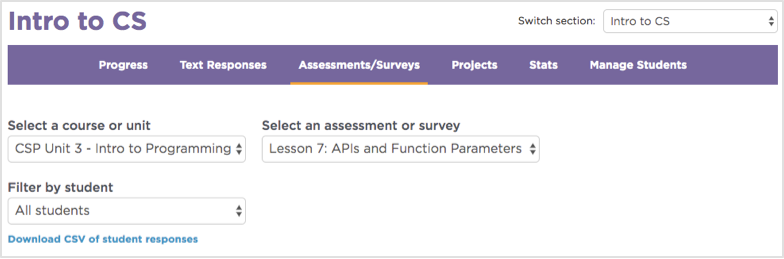 Viewing student progress – Code.org