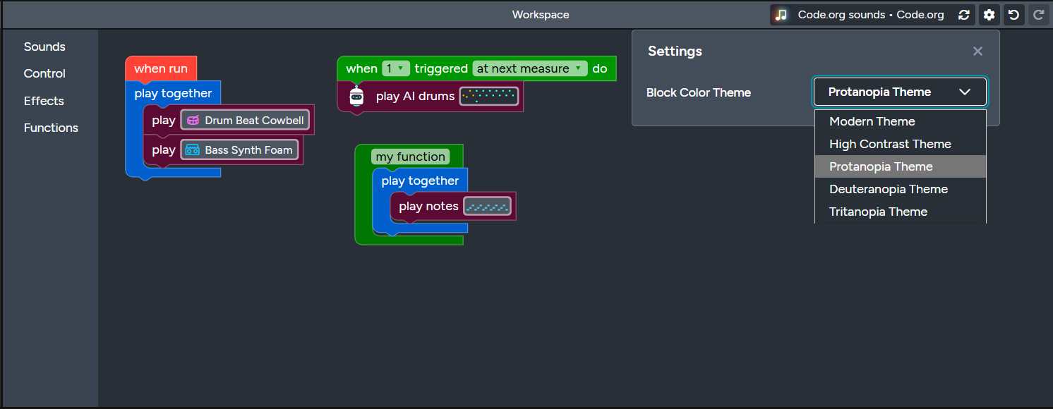 Customizing Color Themes for Accessibility – Code.org